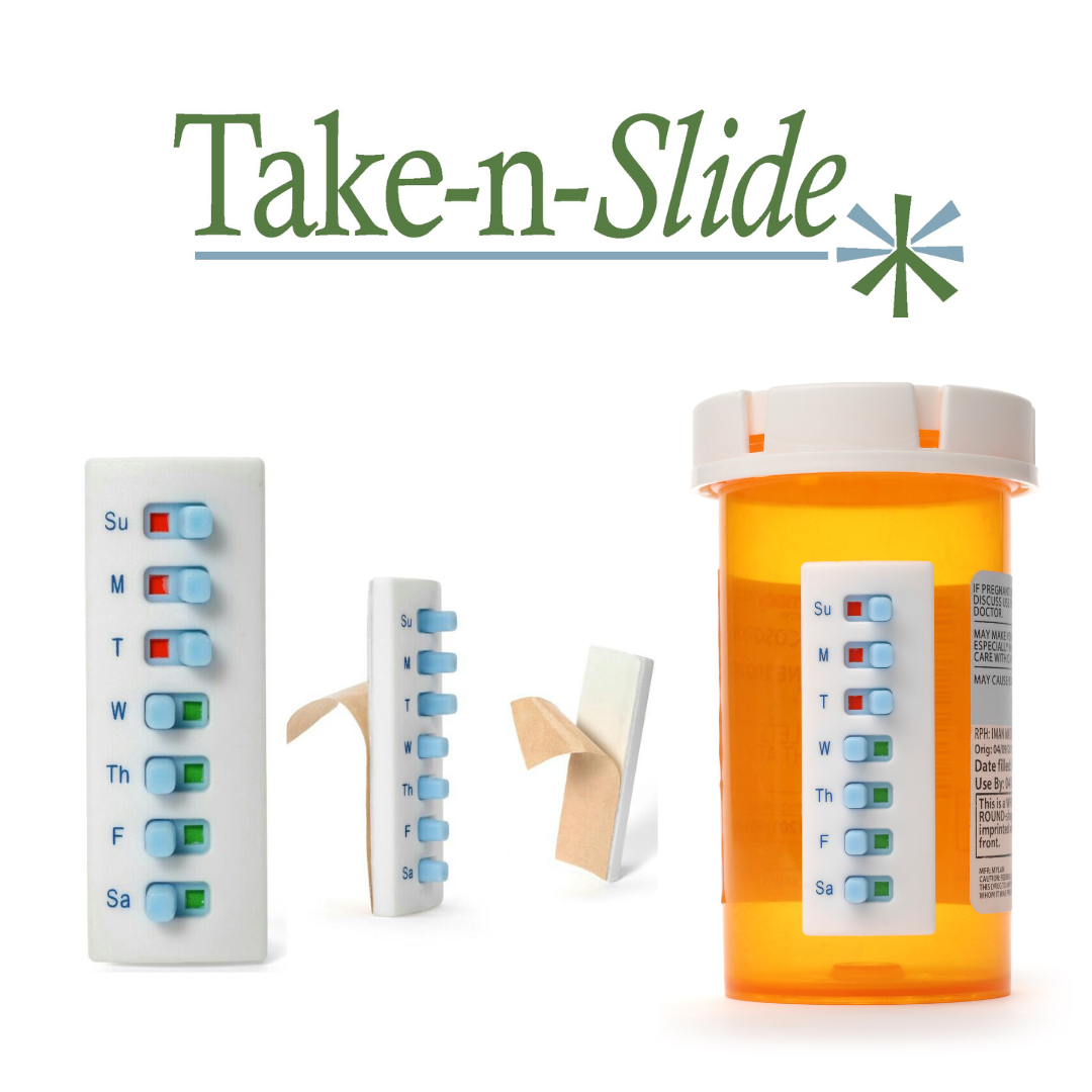 Take-n-Slide – The Original Reusable Bottle Medication Tracker